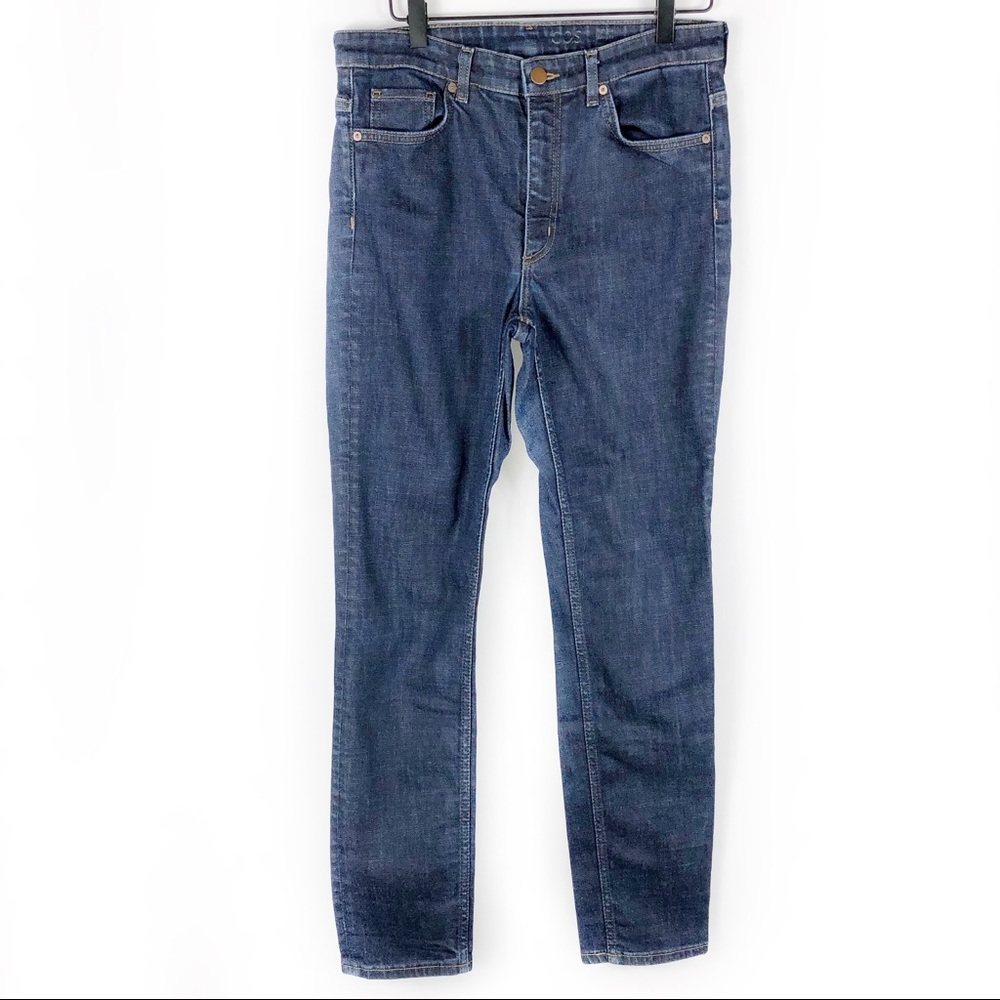 Cos High Rise Skinny Fit Cropped Leg Blue Jeans - Gem
